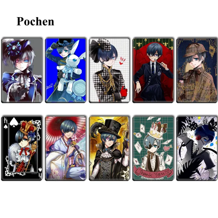 10ชิ้น/เซ็ตการ์ดการ์ตูน Black Butler การ์ด PVC นักเรียนสำหรับของขวัญ ...