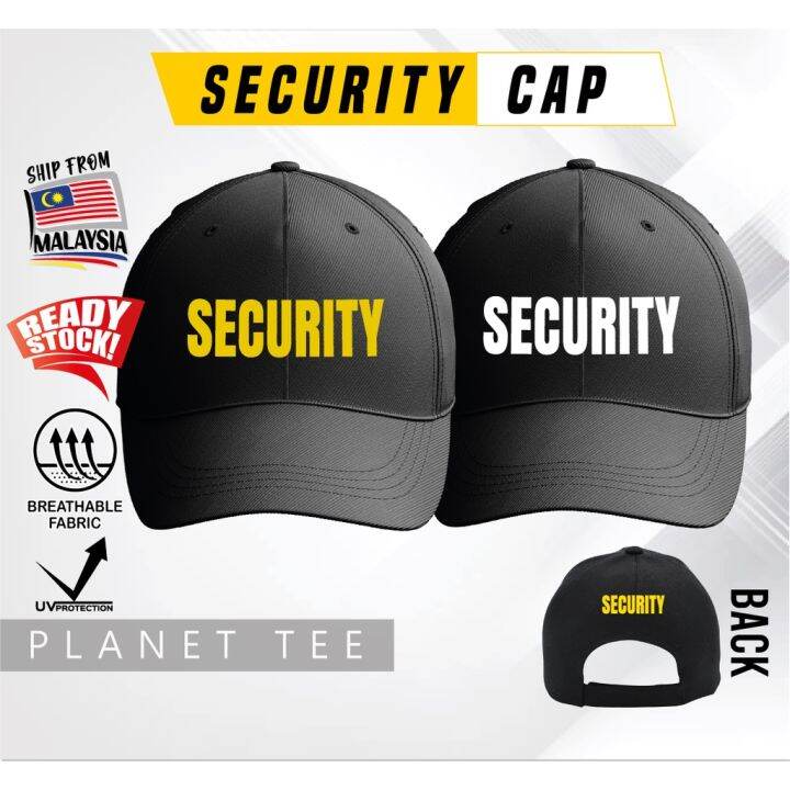 SECURITY Cap Guard Embroidery Topi Pengawal Keselamatan Baseball ...
