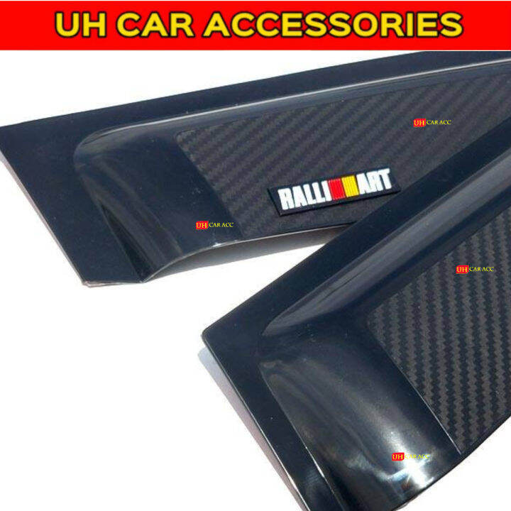 RALLI ART LOGO PROTON WIRA MOVE WING VISOR INJECTION CARBON LOOK DOOR VISOR | Lazada