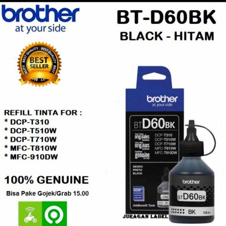 TINTA BROTHER BT D60BK BLACK ORIGINAL ( BOTTLE ) | Lazada Indonesia