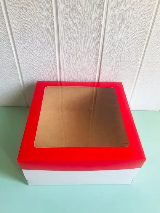 10pcs 10x10x5 Cake Box | with Window | Red Cover | High Quality | Lazada PH