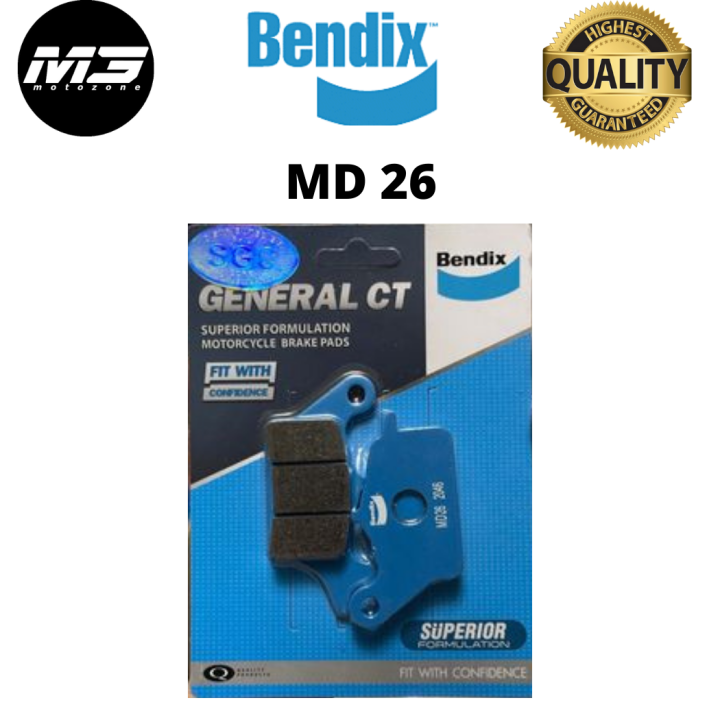 Bendix Brake Pad MD26 for Honda Wave 110, Dash, Xrm Trinity front ...