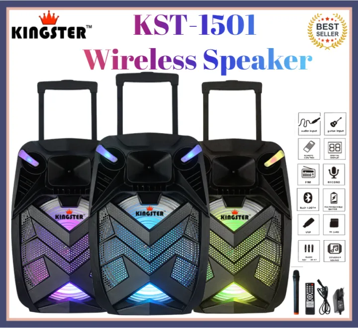 Professional KINGSTER KST-1501 [15 Inches] Portable Outdoor Party ...
