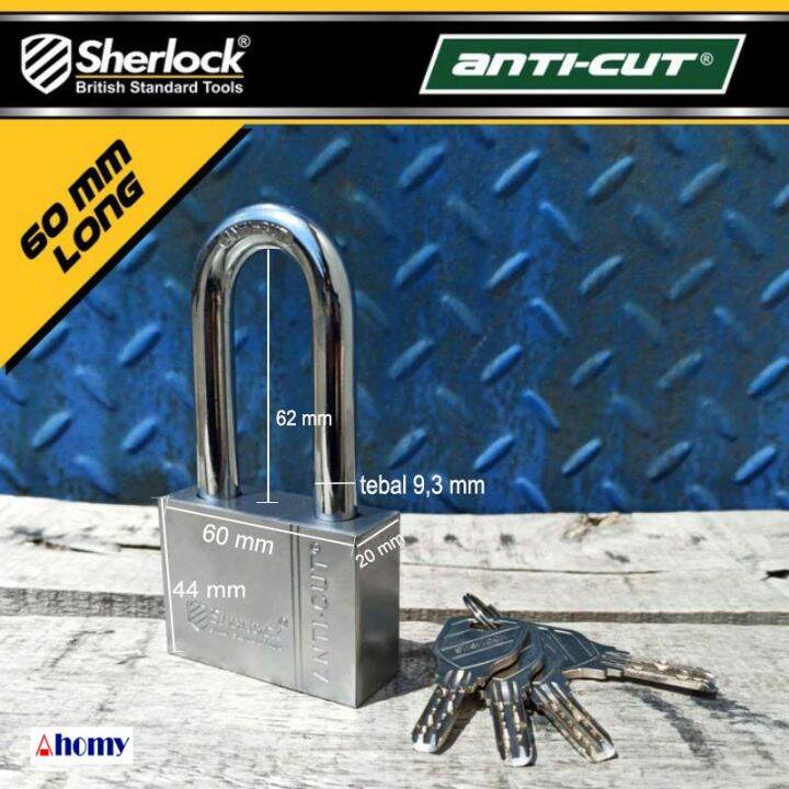 gembok anti cut 60 60mm panjang sherlock | Lazada Indonesia