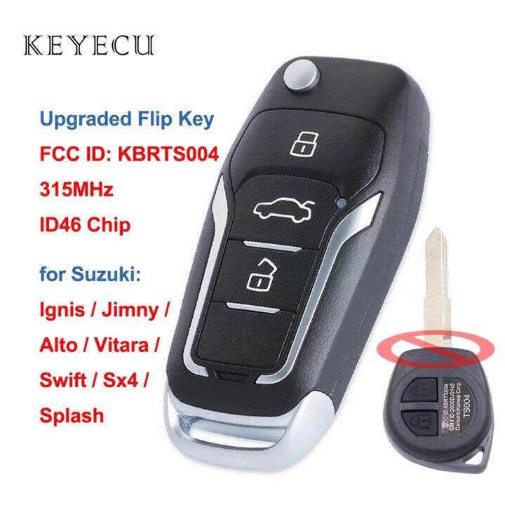 Keyecu Upgraded Flip Remote Key Fob 315MHz ID46 for Suzuki Swift Sx4 ...