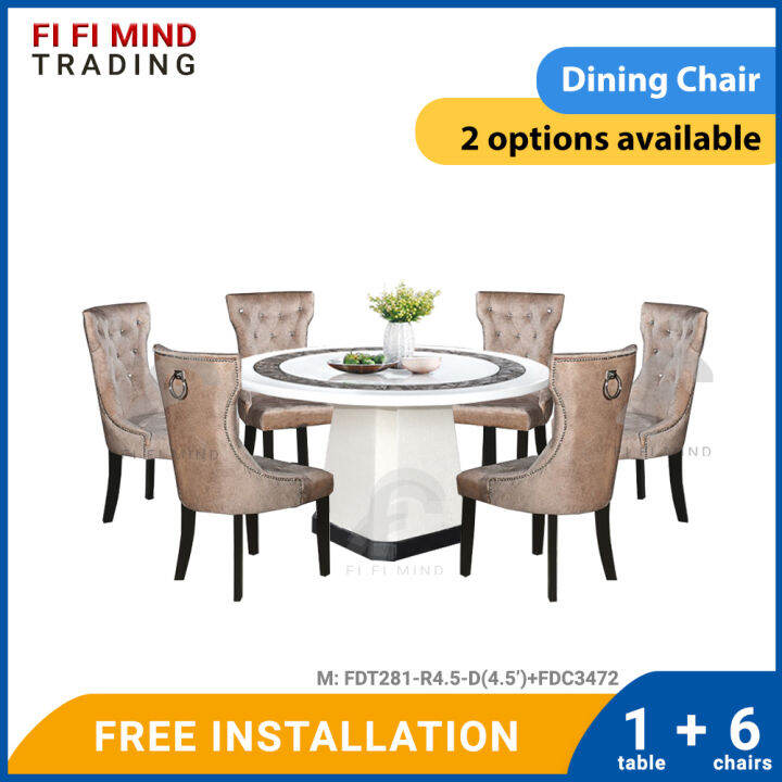 Kamilla Round Marble Dining Set/ Marble Table/ Meja Makan/ Meja Makan ...