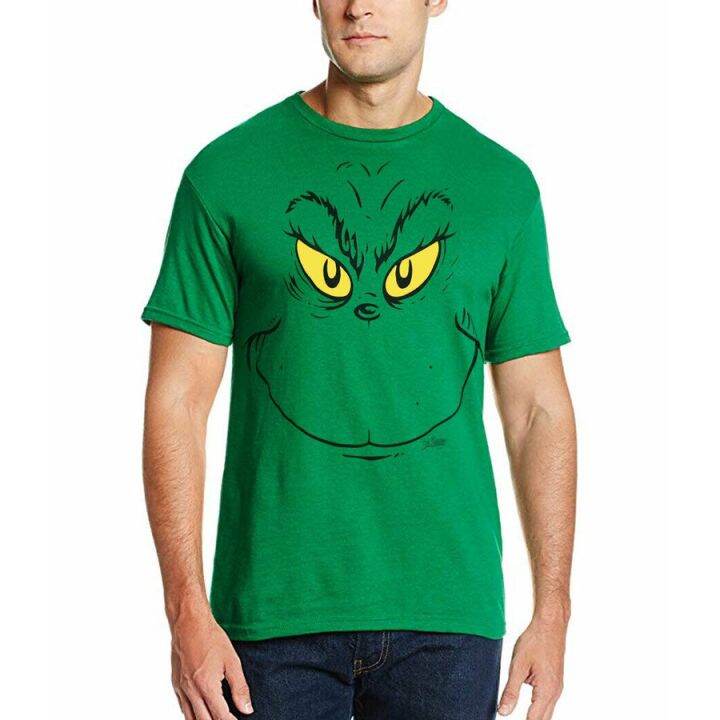 Dr. Seuss Grinch Face graphic T-Shirt for men | Lazada