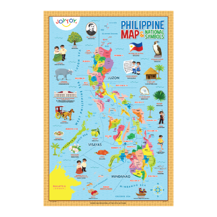 Philippine Map & National Symbols Poster | Lazada PH