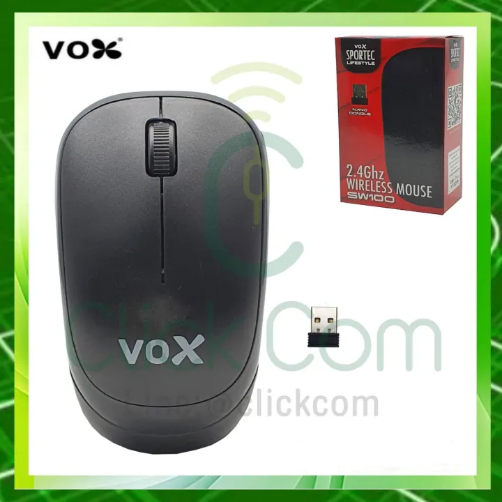 เมาส์ไร้สาย Vox Sportec 2.4 GHz Wireless Optical Mouse SW100 Black ...