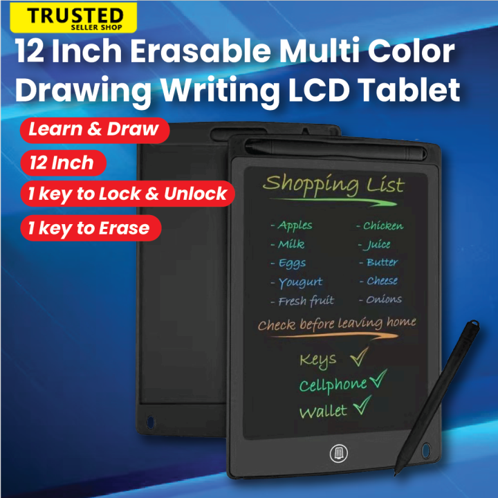 12 inch LCD Writing Tablet Electronic Drawing Board Color Handwriting ...