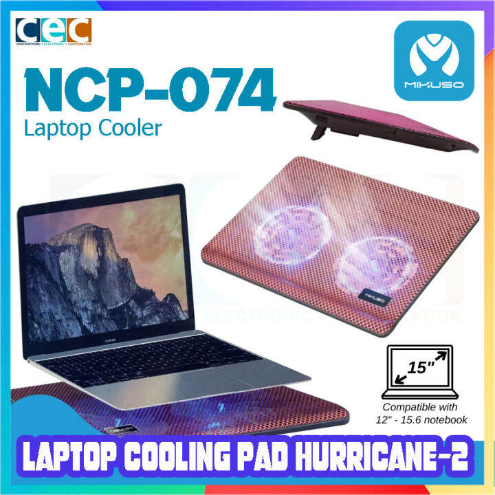 MIKUSO NCP-074 Dual Fan Laptop Cooling Pad Hurricane-2 Notebook Cooling ...