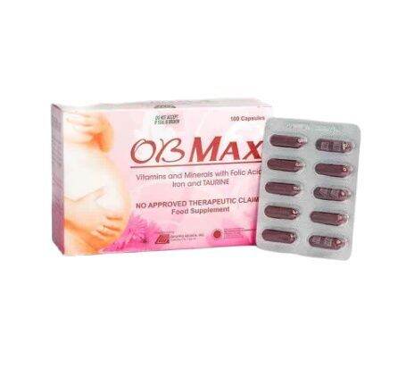 OB MAX Vitamins and Minerals + Folic Acid+ Iron and taurine 100 Capsule ...