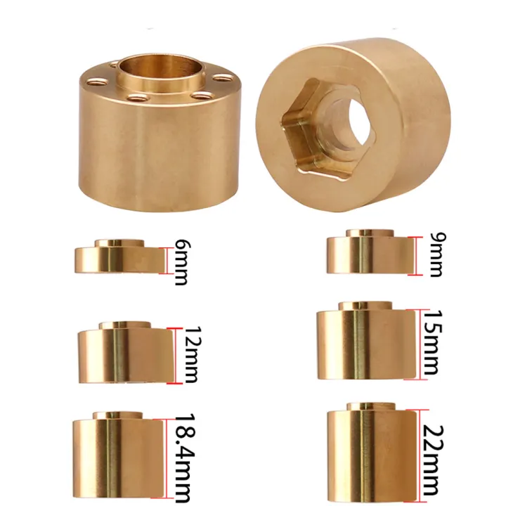 Brass Weights 12mm Wheel Hex Hub Widen Adapter for 1/10 RC Crawler 1.9 2.2Inch Wheels Rim Axial ...