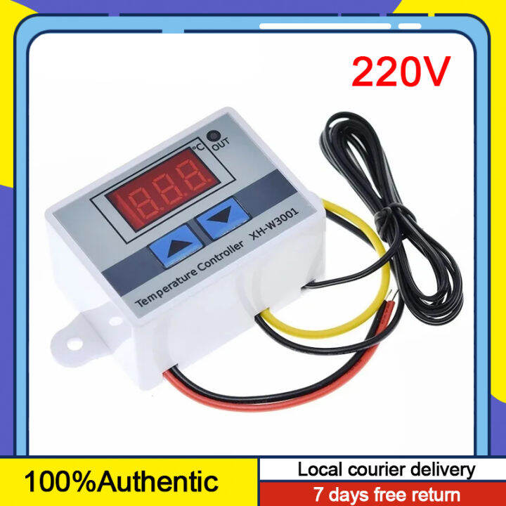 220VAC Digital LED Temperature Controller XH-W3001 For Incubator Cooling Heating Switch ...