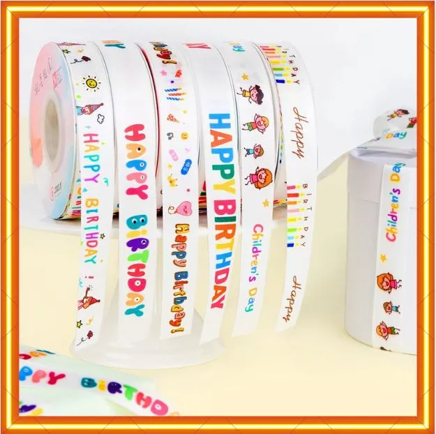Happy Birthday Ribbon for Gift Wrapping/ Cake Box Wrapping Ribbon for ...