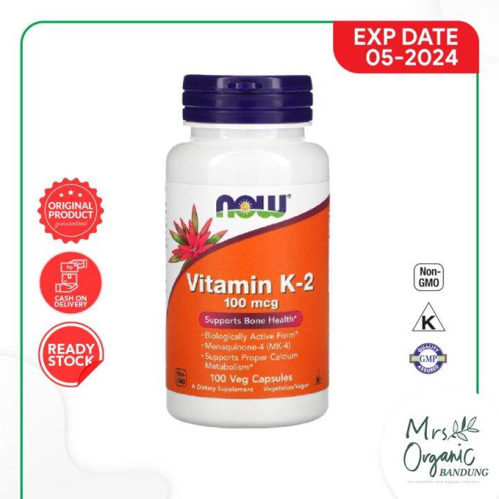 Vitamin K2 K-2 100 mcg Now Foods 100 Veg Capsules | Lazada Indonesia