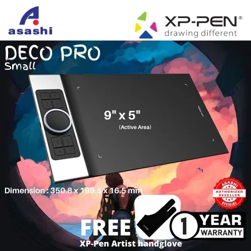 XP-PEN Deco Pro Small (Active Area 9'x5' ) Comes with OTG adapters to ...