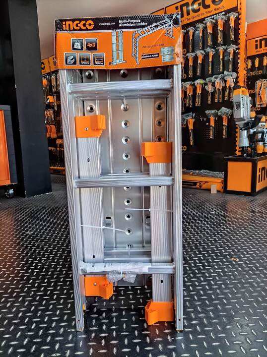 INGCO MULTI-PURPOSE ALUMINUM LADDER 4 X 3 STEPS (HLAD04431)* | Lazada PH