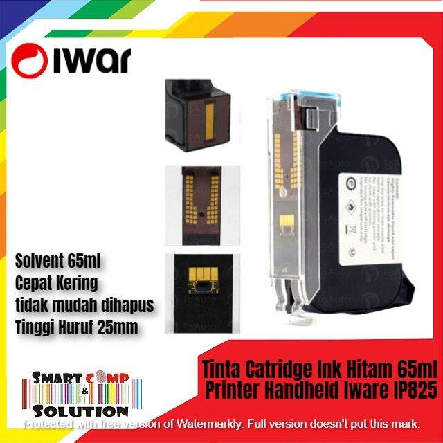 Tinta Catridge Ink Hitam Printer Handheld Inkjet Iware IP812 / IP825 ...