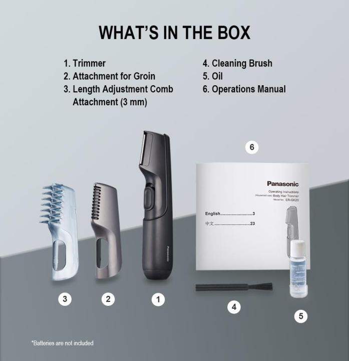 PANASONIC BODY HAIR TRIMMER WET & DRY MODEL:ER-GK20(JAPAN BLADE) | Lazada