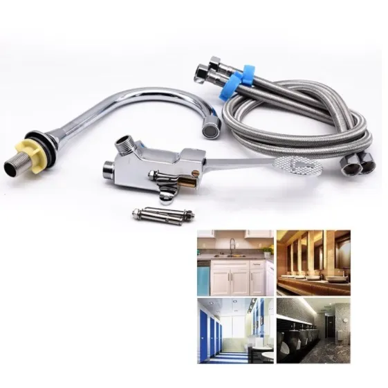 ♚GRIPO High End stainless Full Set Hands-Free Foot Pedal Faucet ...