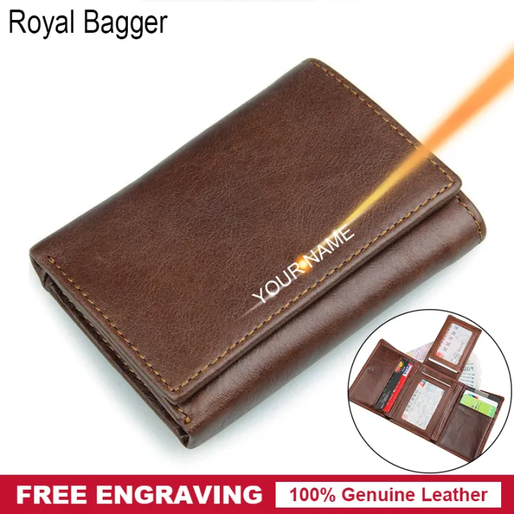 Royal Bagger Cow Leather Cowhide Retro Wallet Rfid Shielding Anti ...