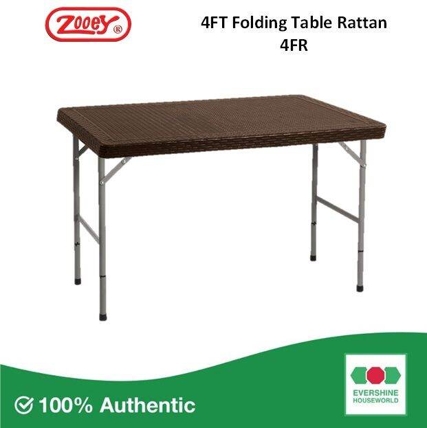 ZOOEY 4 FT RATTAN DESIGN FOLDING TABLE 4FR | Lazada PH