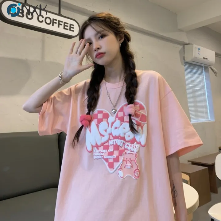 IEF 2022ฤดูร้อนใหม่รอบคอน่ารักโฟมพิมพ์แขนสั้นเสื้อยืดสบายๆทุกการแข่งขัน ...