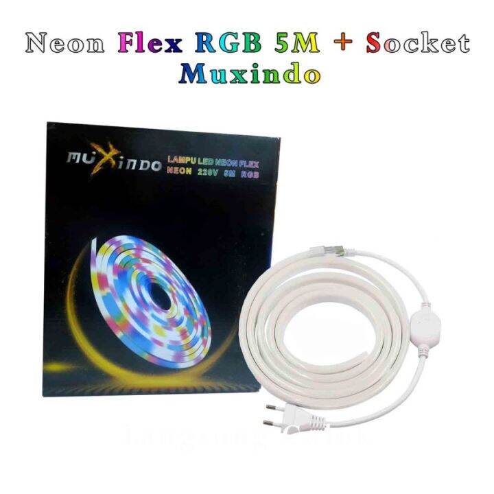RGB Lampu LED Neon Flex RGB 220V Flexible Sign Full Warna 5M FUTAKO | Lazada Indonesia