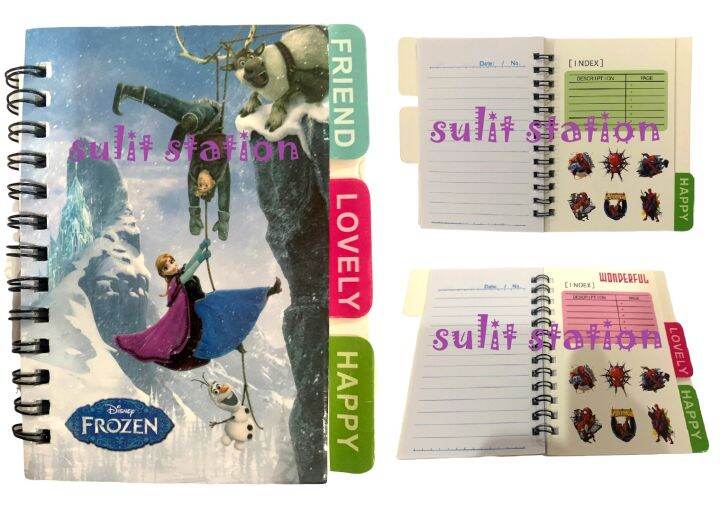 FROZEN ELSA ANNA CHARACTER KIDS LABEL TAB MINI NOTEBOOK NOTEPAD note ...
