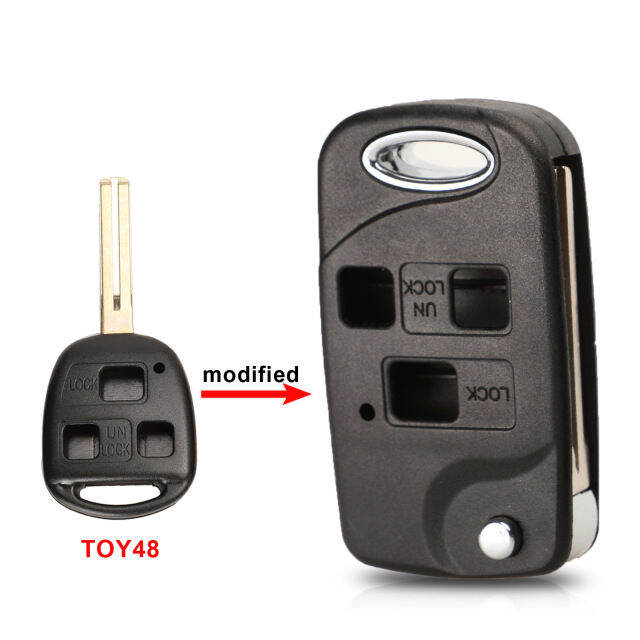 3 Buttons Modified Flip Remote Key Shell For Lexus RX300 LS400 LS430 ...