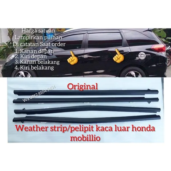 weather strip karet pelipit list kaca pintu luar honda mobillio brv ...