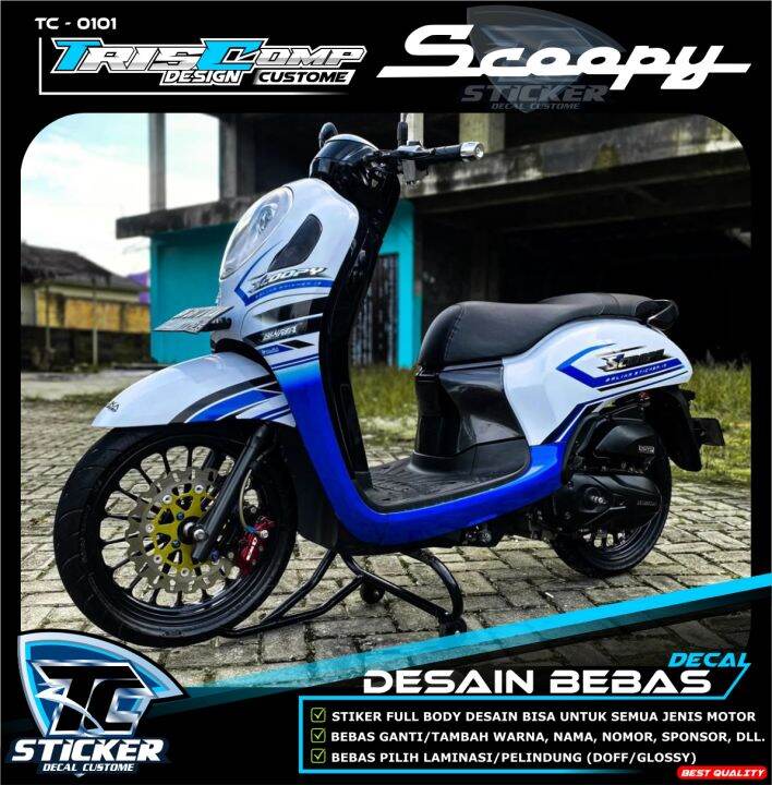 Sticker Decal Full Body Scoopy Scupy Injeksi Kombinasi Silver Desain Custom - Dekal Kombinasi ...