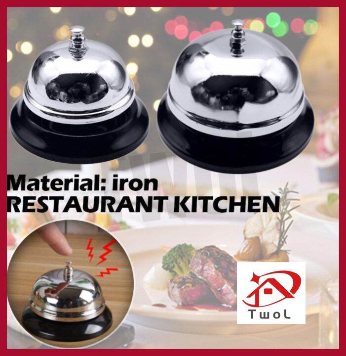 TwoL Hotel Bell Stainless Steel Service Bell Kitchen Bell Call Bell ...