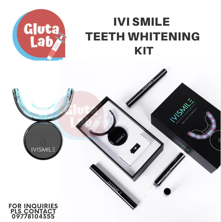GLUTA LUXXE IVI Smile Teeth Dental Whitening WIRELESS UV LED Kit ...