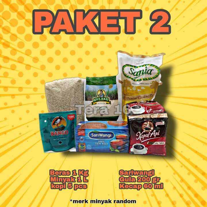 paket 2/paket sembako/ beras minyak gula teh kopi kecap/hampers lebaran ...