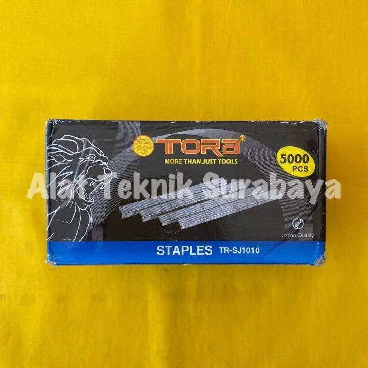 ISI AIR NAILER TORA SJ 1006 1008 1010 1013 1016 / REFILL STAPLER STAPLES TEMBAK 1 KOTAK 5000 PCS ...