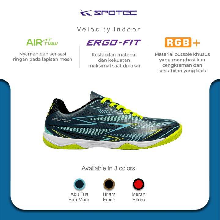 SPOTEC Sepatu FUTSAL Artikel VELOCITY INDOOR-abu tua/biru muda | Lazada ...