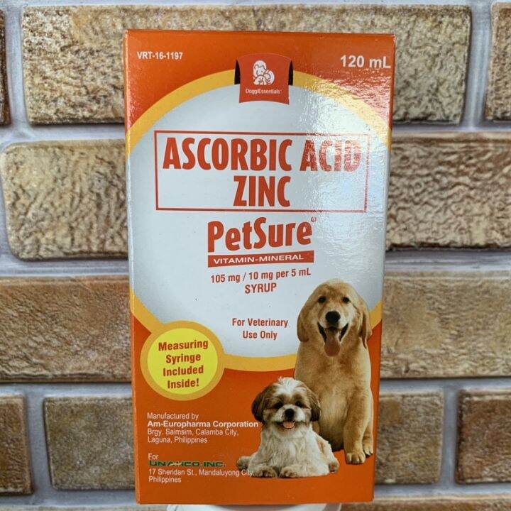 PetSure: Vitamin - Mineral Syrup for Dogs (Ascorbic Acid | Zinc) 120ml ...