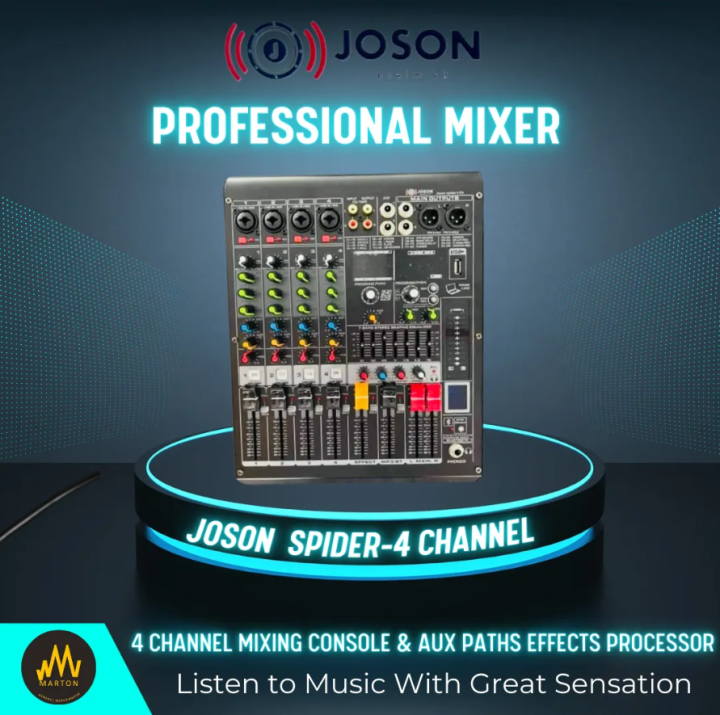 Original Joson Spider 4 Channel Mixer with USB Input and BT Function ...