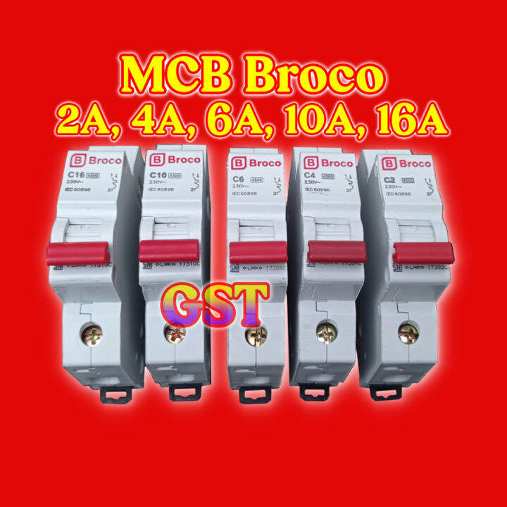 MCB broco 2A 4A 6A 10A 16A 1phase saklar pemutus arus Circuit Breaker ...