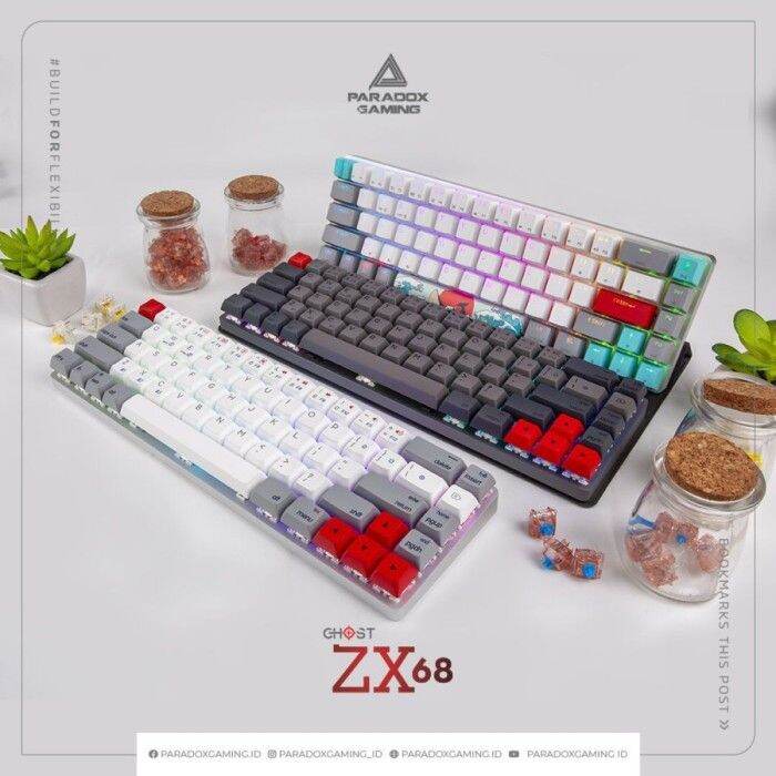 Paradox Gaming Ghost ZX68 - RGB Bluetooth 68% Mechanical Keyboard ...