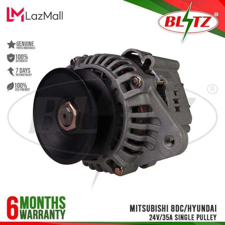 BLITZ ALTERNATOR ASSEMBLY MITSUBISHI 8DC/HYUNDAI 24V/35A SINGLE PULLEY 6 MONTHS WARRANTY | Lazada PH