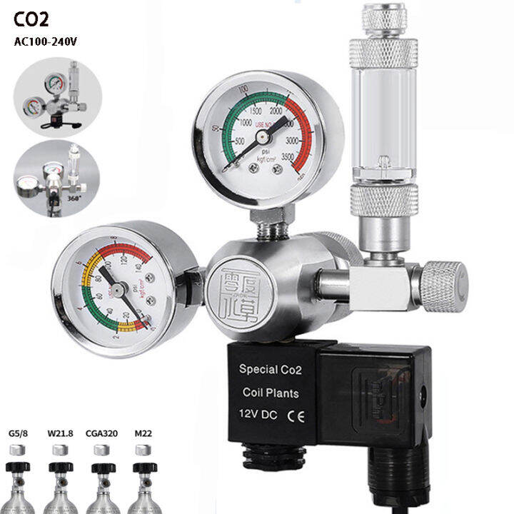 ZRDR DIY Aquarium CO2 Regulator Magnetic Solenoid Kit Check Valve Fish Tank Accessories CO2 ...