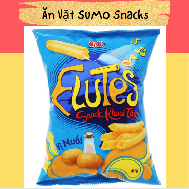 Bim Bim Snack Oishi Khoai Tây Flutes Vị Muối 35/40g-Ăn Vặt Sumo Snack ...
