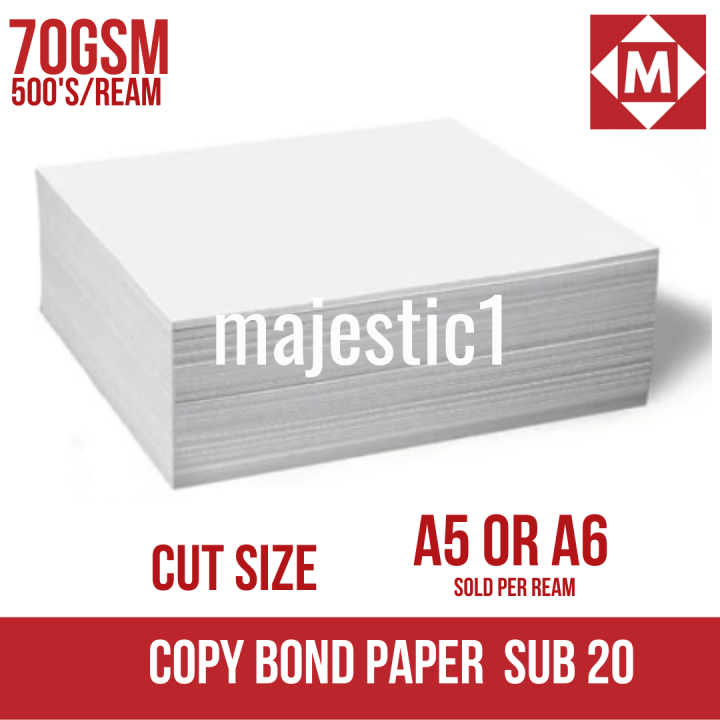 Bond Paper Cut Size A5 / A6 Sold per rm (70gsm) | Lazada PH