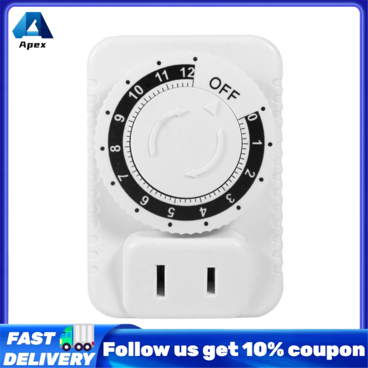 【Apex】1Pc 12 Hour Electrical Mechanical Time Wall Plug Switch Digital ...
