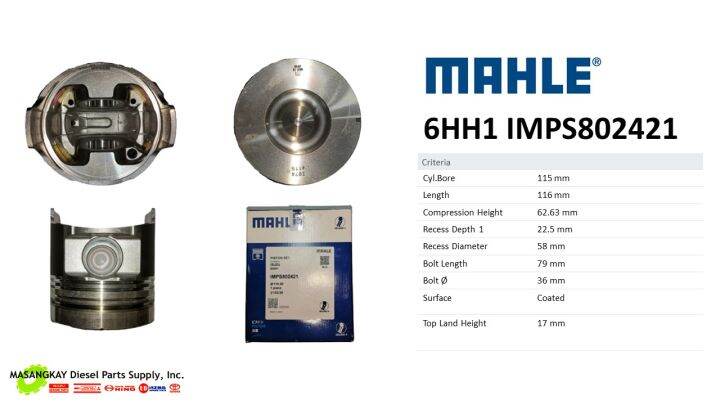 IZUMI Piston (SET) for ISUZU 6HH1 IMPS802421 | Lazada PH