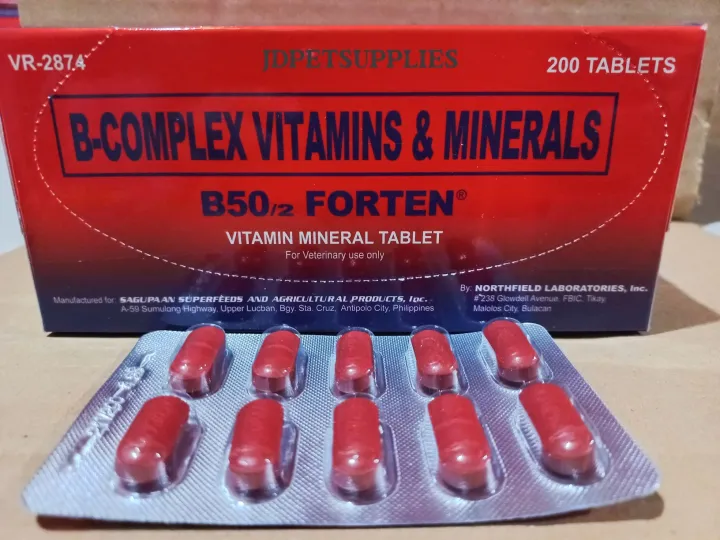 B-Complex Vitamins & Minerals - B50/2 Forten for gamefowl - TABLET SOLD ...