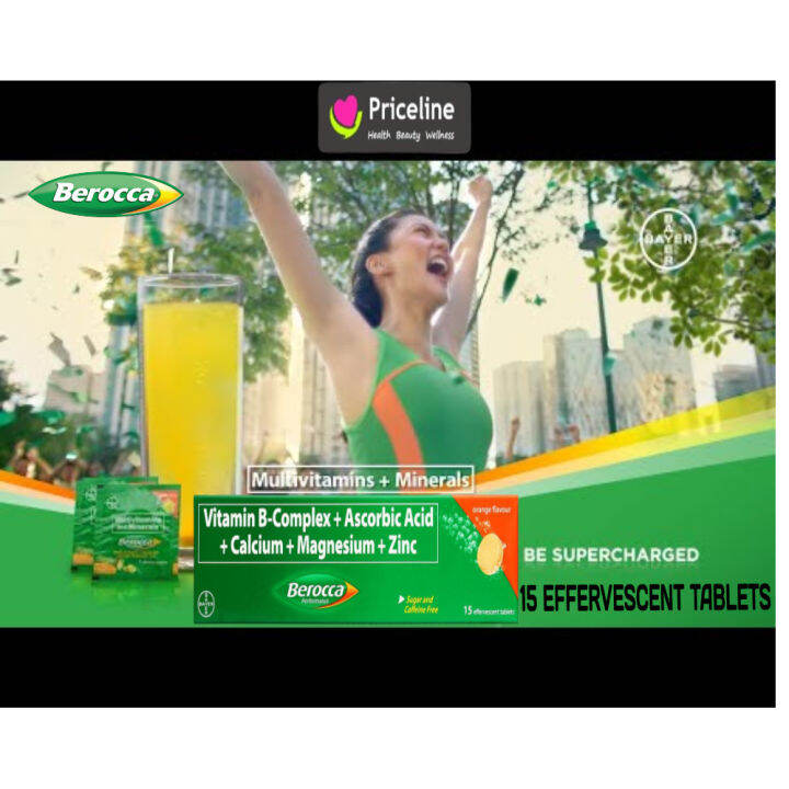 Authentic BAYER Berocca Multivitamins and Minerals (15 effervescent tablets) | Lazada PH